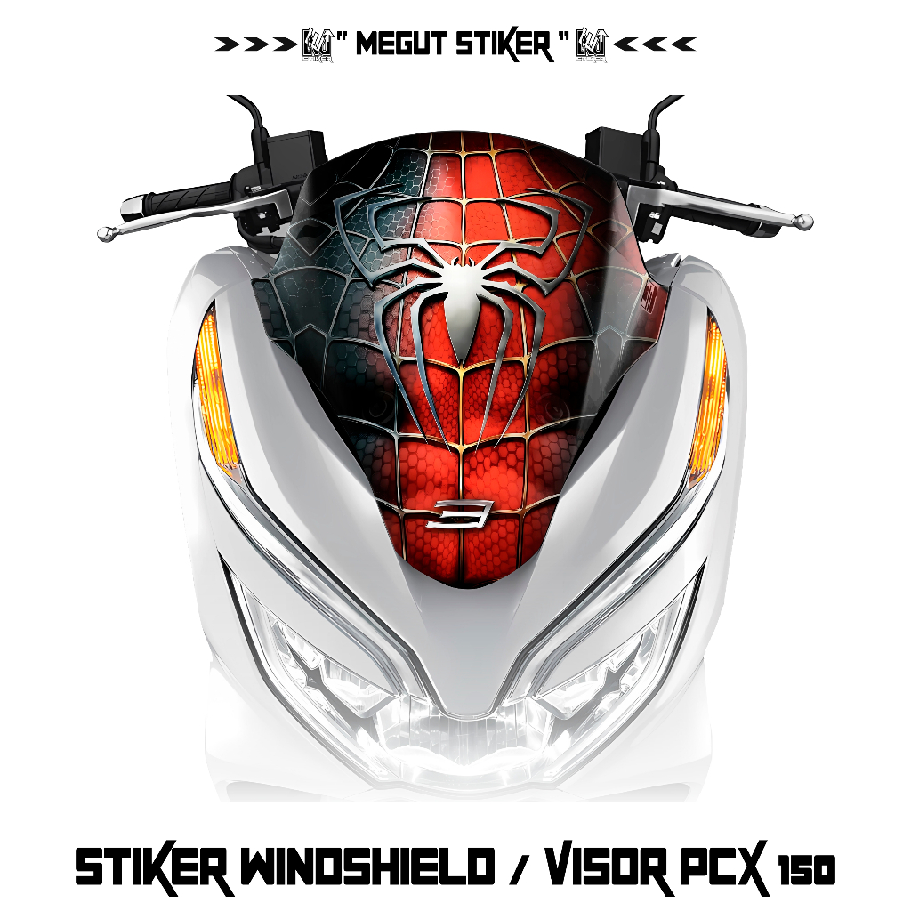 Jual Stiker Visor Honda Pcx Old 150 Motif Logo Spiderman (9) / Sticker ...