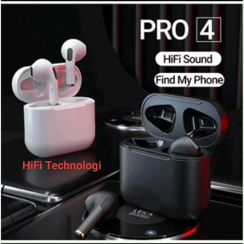 Jual Pro 4 TWS Headset Bluetooth TWS Mic Smart Touch Control Earphone ...