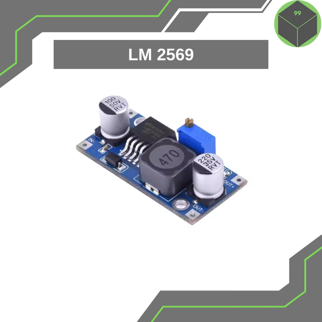 Jual LM2596 adjustable DC-DC step down module ultra compact input 3-40V ...