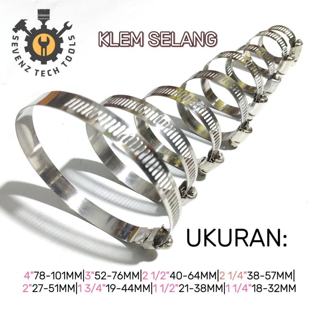Jual (UKURAN BESAR)KLEM SELANG STAINLESS TEBAL BAGUS 1 1/4"-4" HOSE ...