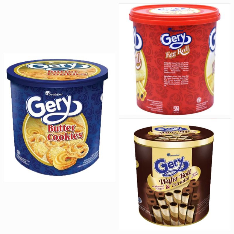 Jual GERY BUTTER COOKIES 300g & GERY EGG ROLL 210g | Shopee Indonesia