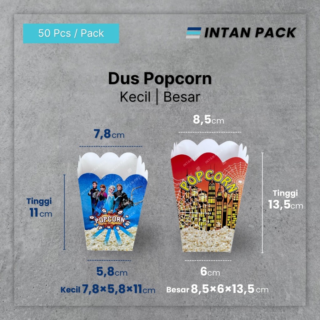 Jual Kantong Dus Box Kemasan Popcorn Besar (isi 50 pcs) | Shopee Indonesia