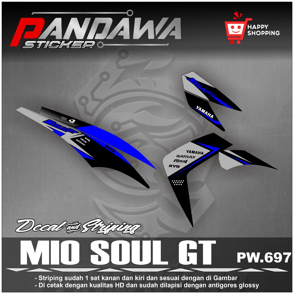 Jual Stiker Striping Mio Soul GT 115 2012 2013 2014 Sticker Motor ...