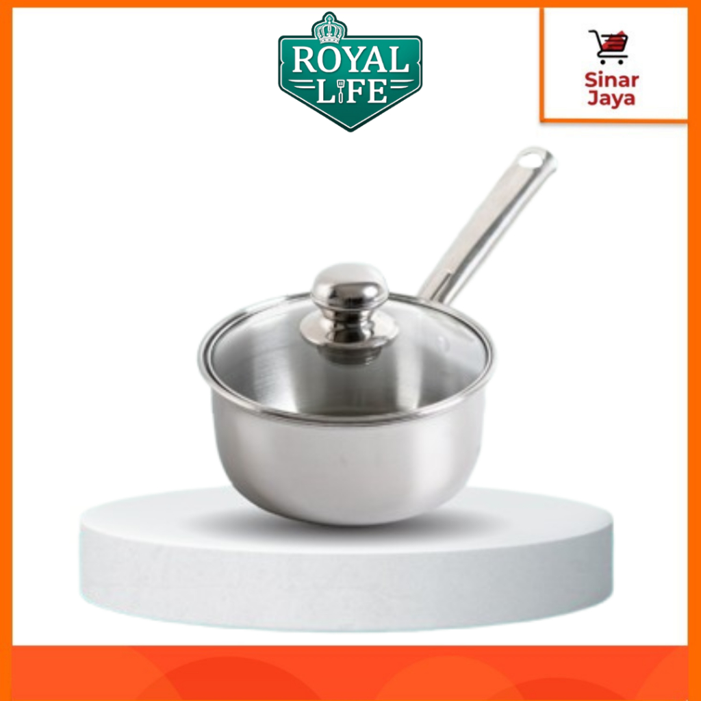 Jual ROYAL LIFE Sauce Pan / Panci Susu Stainless Steel + Tutup 14 cm ...