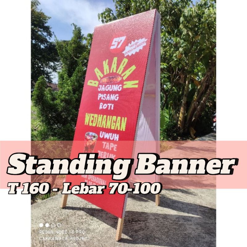 Jual Standing banner kayu Tinggi 160cm/ Lebar 70,80,90,100 / Rangka ...