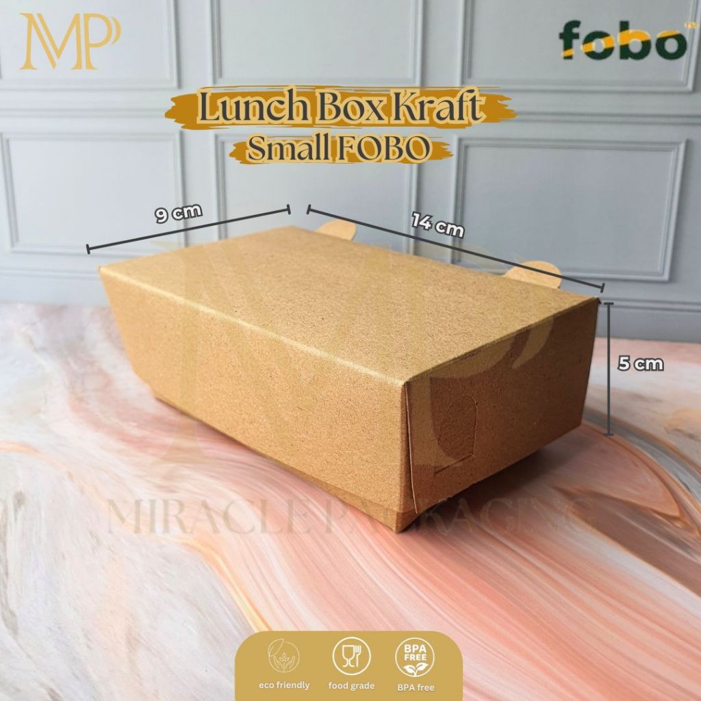 Jual Paper Lunch Box Kraft S FOBO / Paper Lunch Box Laminasi / Kotak Makan Kertas 50 pcs ...
