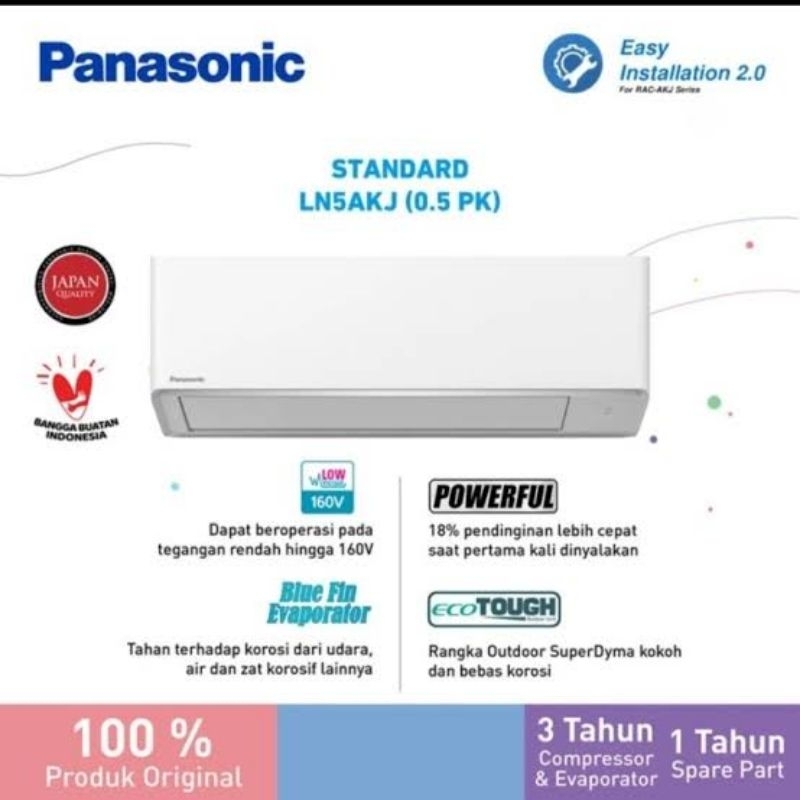 Jual AC Panasonic Si Biru 1/2 Pk - 1,5 PK CS LN AKJ Standard Low Voltage | Shopee Indonesia