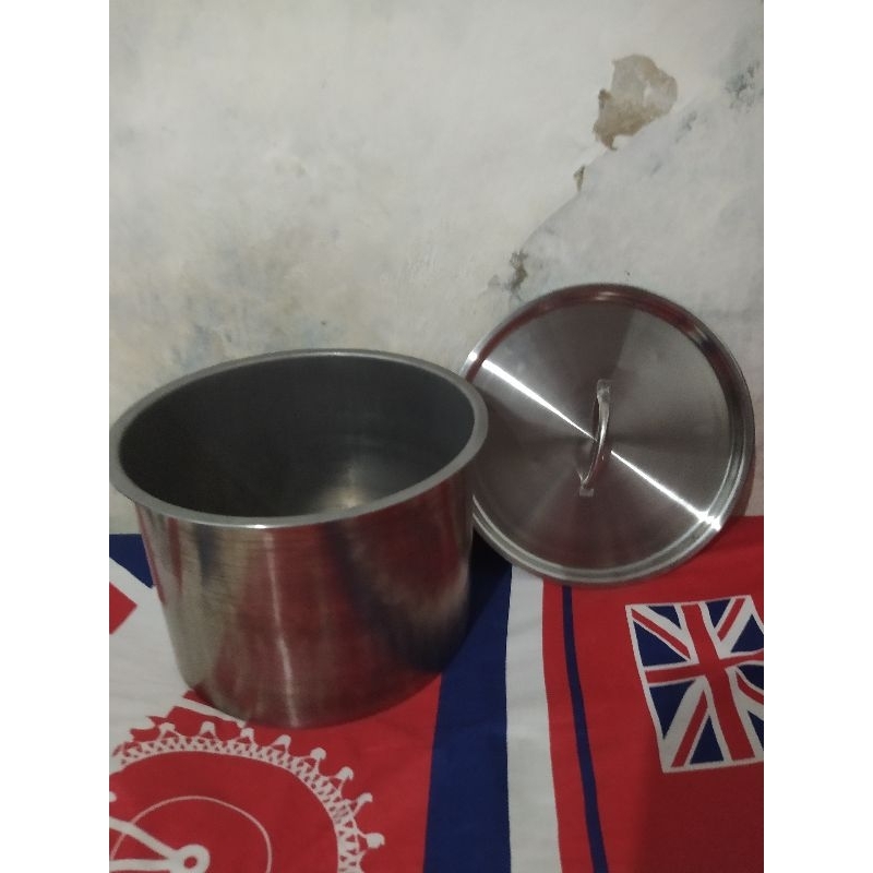 Jual PANCI stainless steel polos ukuran 13 L air tanpa gagang , panci ...