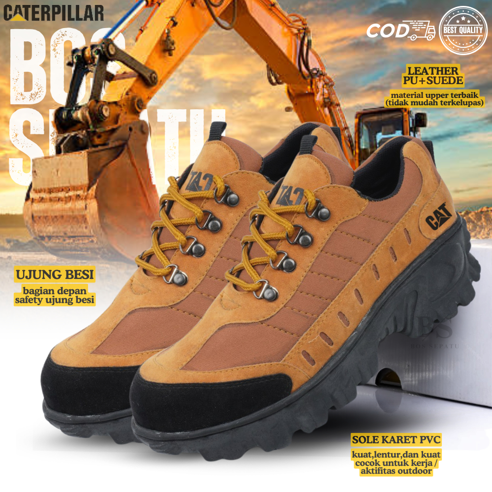 Jual Sepatu Safety Pria Boots Ujung Besi - Sepatu Caterpillar Steel Toe ...