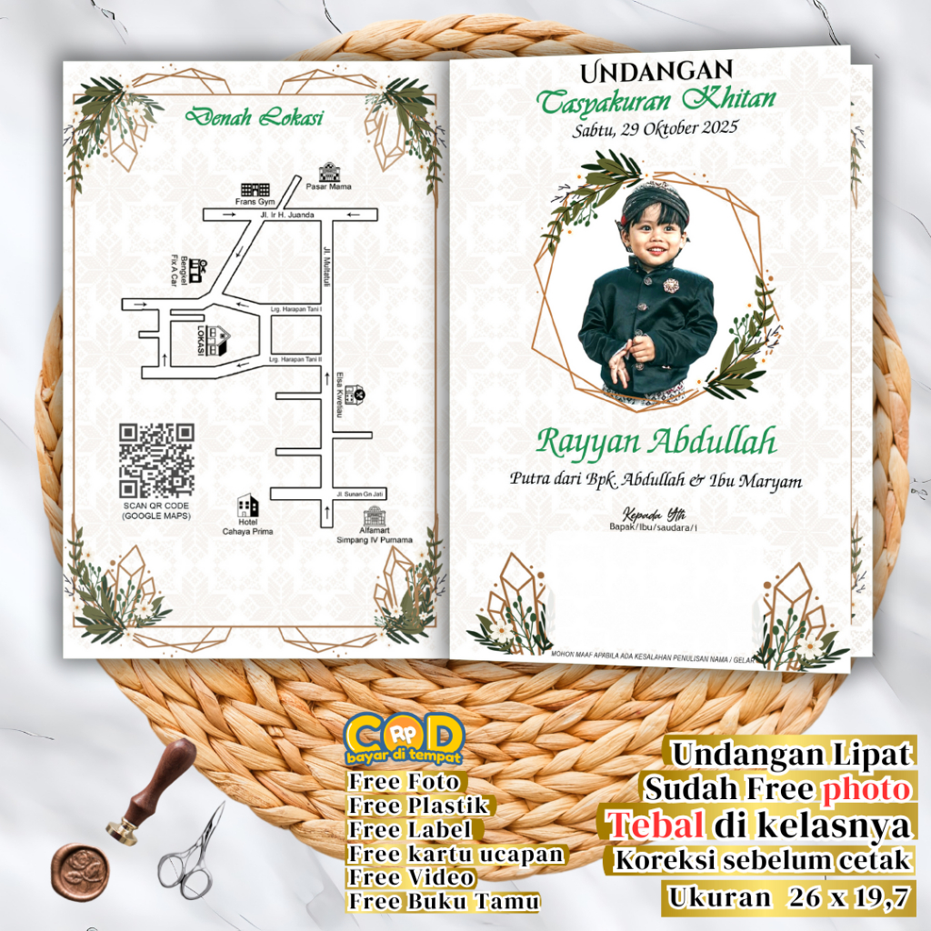 Jual undangan sunatan khitanan harga murah unik proses cepat dsgn mewah ...