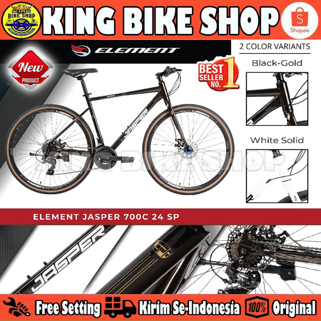 Jual Sepeda Hybrid ELEMENT JASPER 700C 24 Speed Balap Roadbike Gravel ...