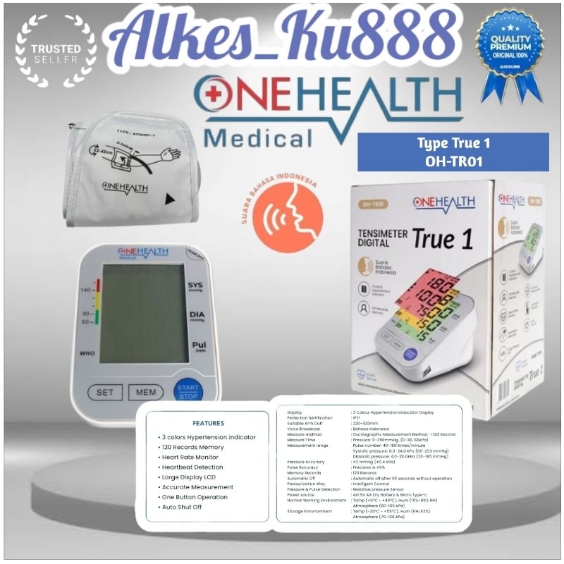 Jual TENSI DIGITAL ONEHEALTH TRUE 1 OH-TR01 | Shopee Indonesia