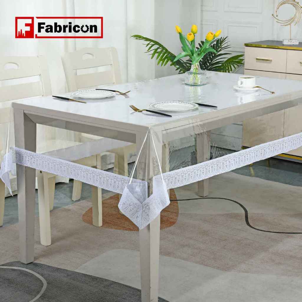 Jual Taplak Meja PVC Bening Motif Tepi Alas Meja Transparan Persegi ...