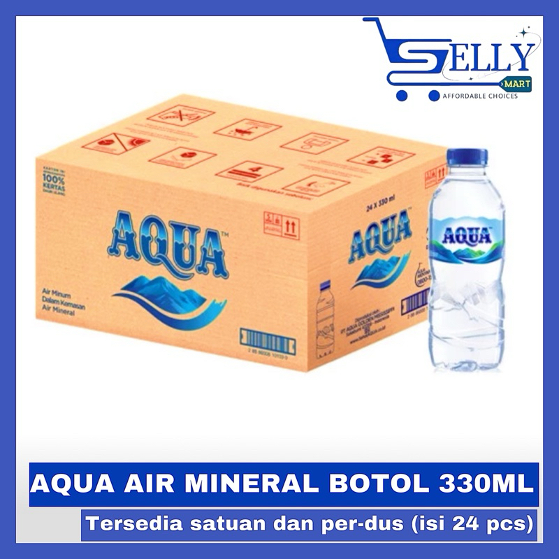 Jual AQUA AIR MINERAL BOTOL 330ML ISI 24 PCS (SATUAN DAN DUS) | Shopee Indonesia