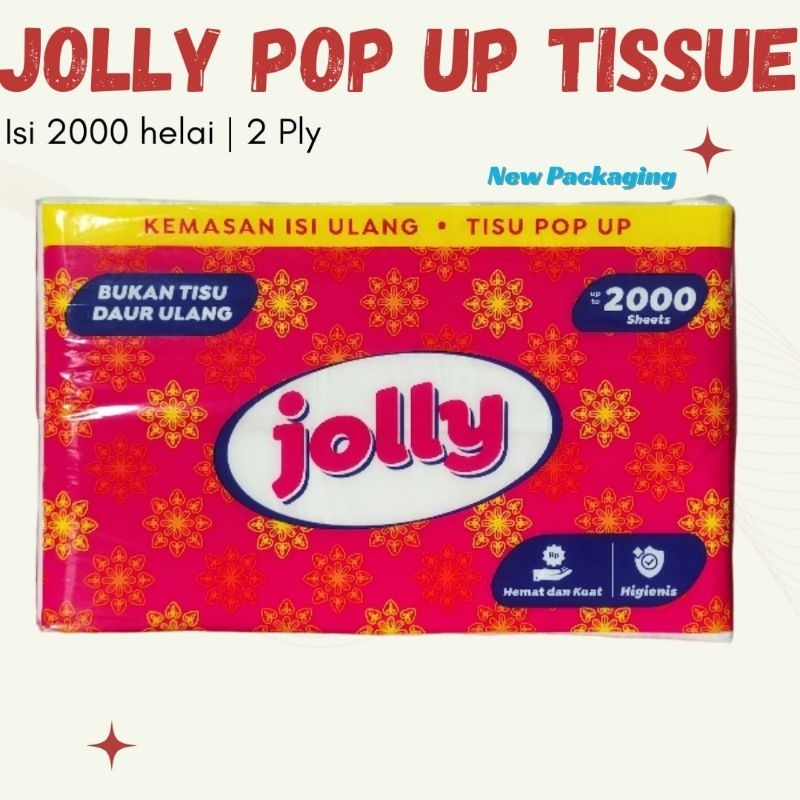 Jual Tisu / Tissue Jolly Pop Up Jumbo Size up to 2000 Helai 2 Ply Tisu ...