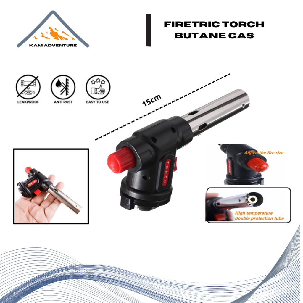 Jual Kepala portable gas torch flame gun las butane blow torch api jet - firetric | Shopee Indonesia