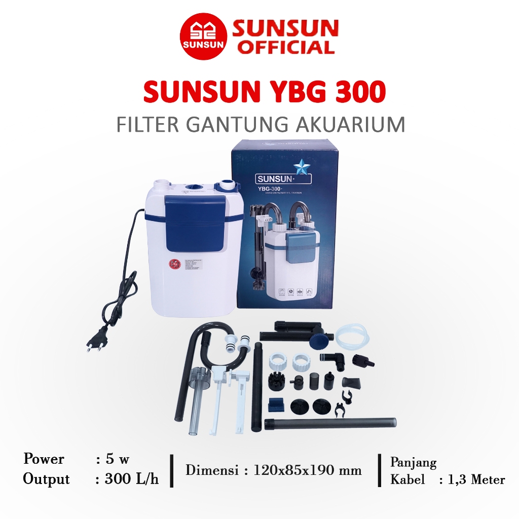 Jual ( HANG ON FILTER ) SUNSUN YBG 300/400 FILTER GANTUNG AQUARIUM ...