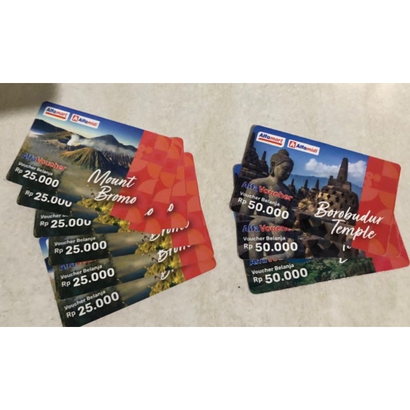 Jual Voucher Fisik Alfamart Indomaret 25 ribu dan 50 ribu | Shopee ...