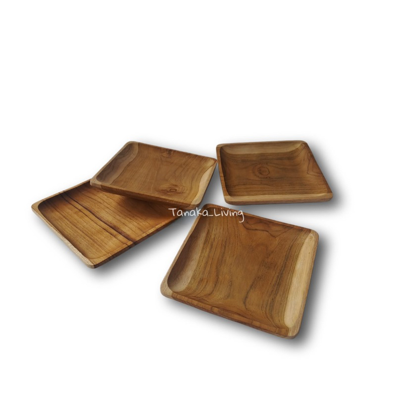 Jual PIRING KAYU JATI / PIRING KAYU PERSEGI / PIRING KAYU KOTAK ...