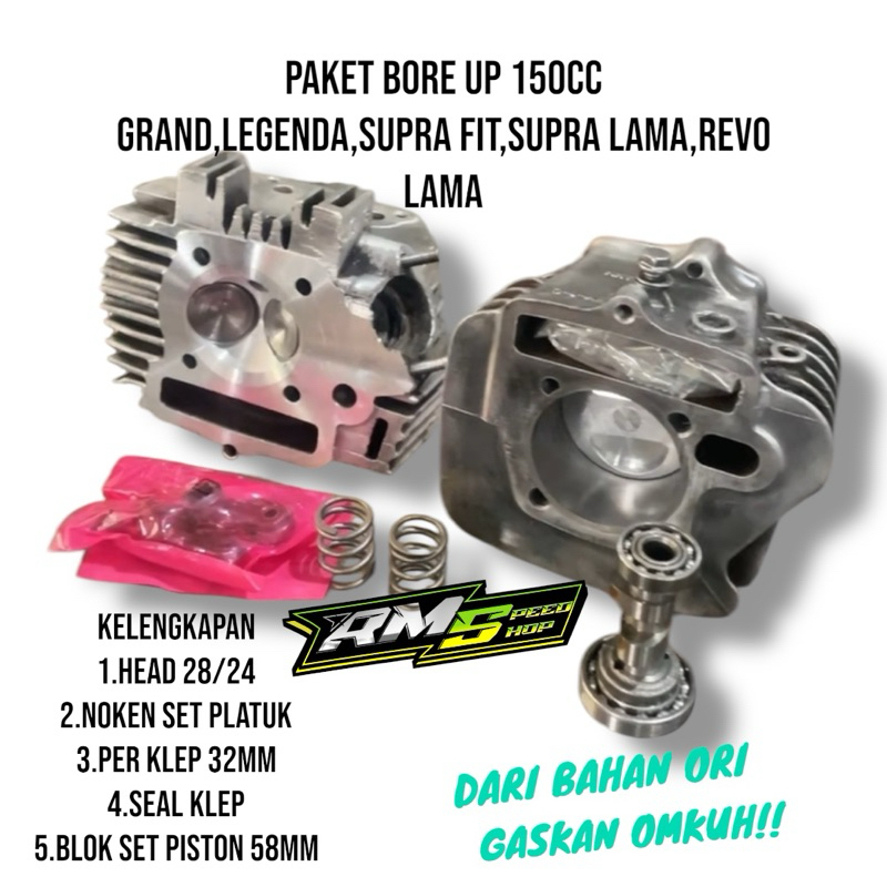 Jual PAKET BORE UP SUDUTAN 150CC GRAND,LEGENDA,SUPRA,STAR,C70 | Shopee ...