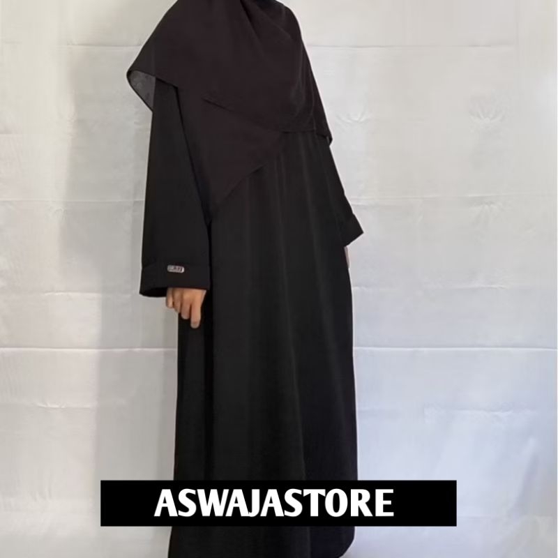 Jual (Bisa COD) Gamis Abaya Polos Turkey Set Hijab - Busui Frendly | Remaja Aesthetic | Dress ...