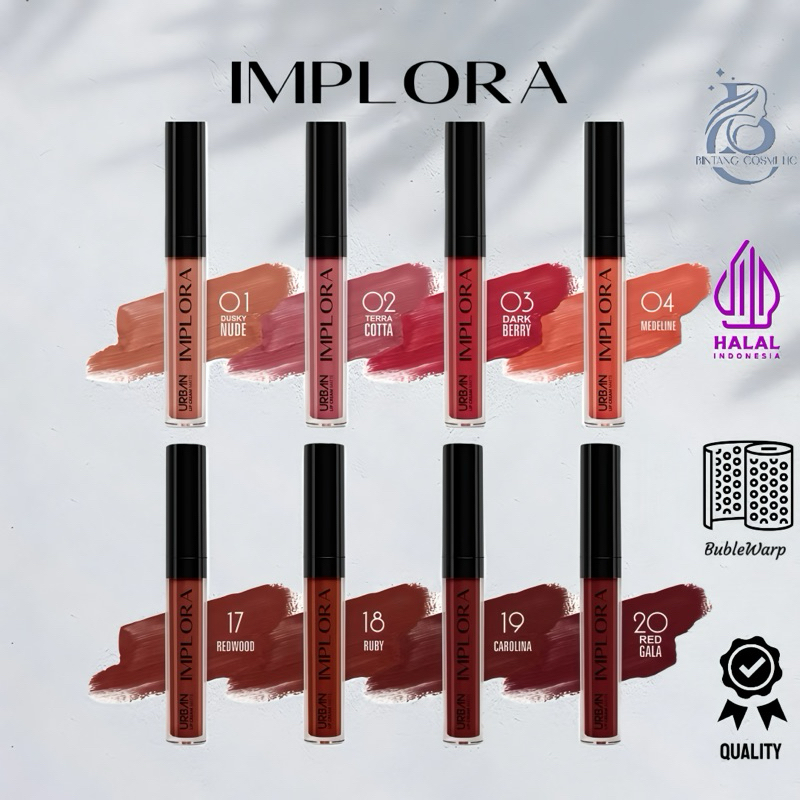 Jual Implora Urban Lip Cream Matte - 20 Warna , Tahan Lama Dan Ringan ...