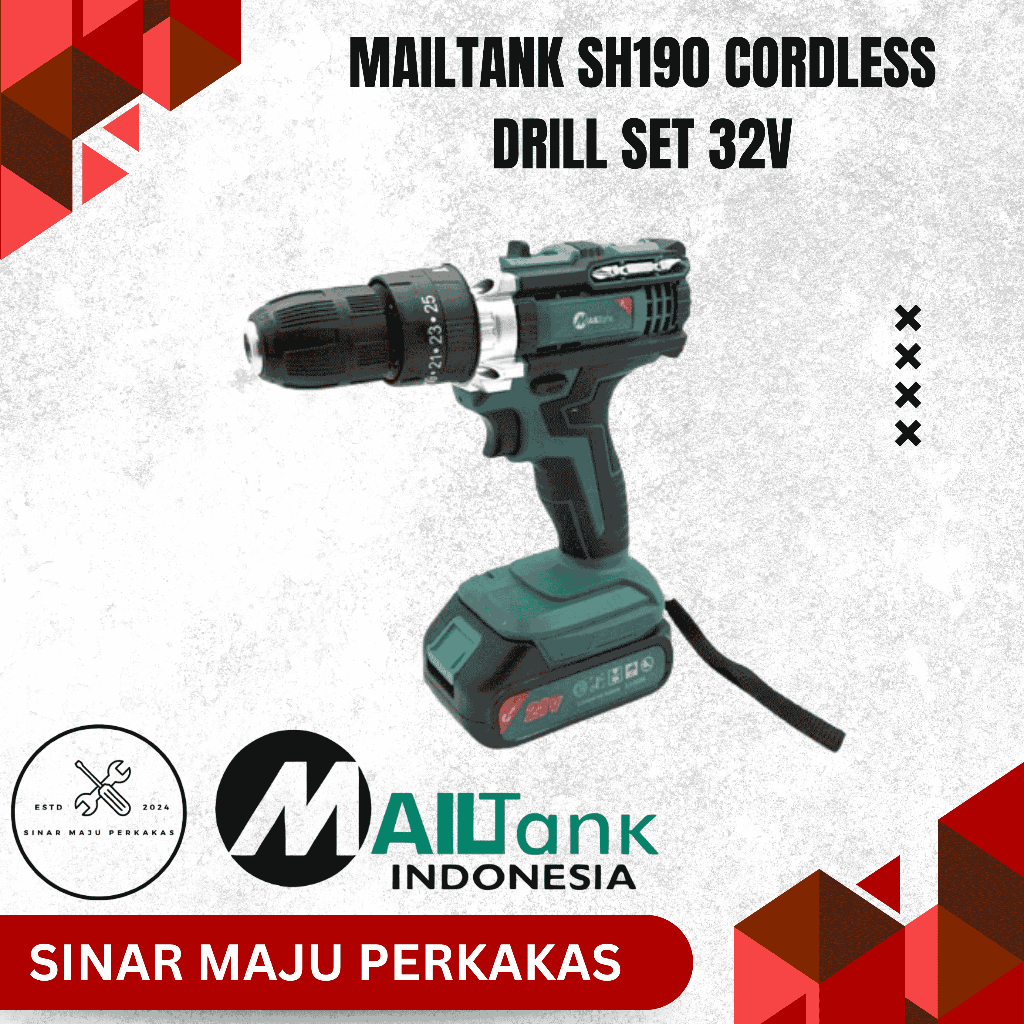 Jual MAILTANK SH190 Cordless Drill Set 32V Mesin Bor Baterai Tembok ...