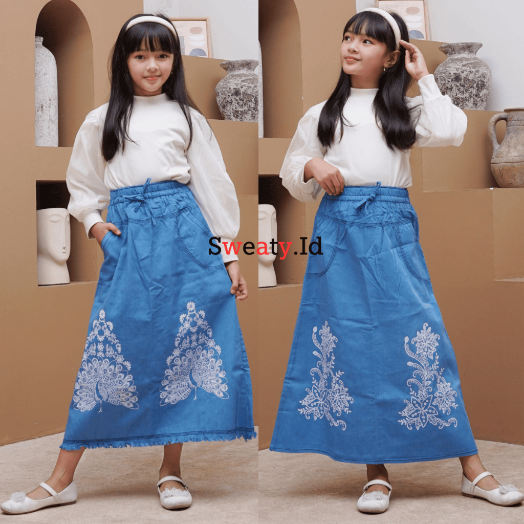 Jual Rok Jeans Anak Perempuan Cantik Umur 6-8 Tahun Model Terbaru Motif ...
