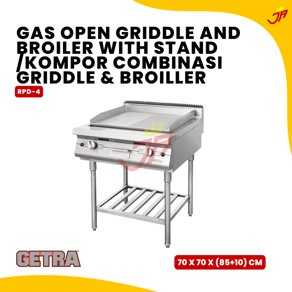 Jual GETRA GAS OPEN GRIDDLE AND BROILER WITH STAND TYPE RPD-4/Kompor ...