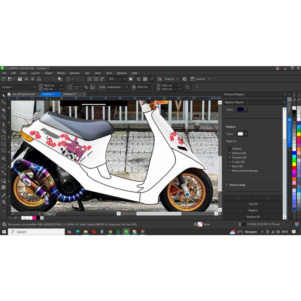 Jual STIKER / Decals / STRIPING / Livery HONDA DIO SP AF18 STUSSY ...