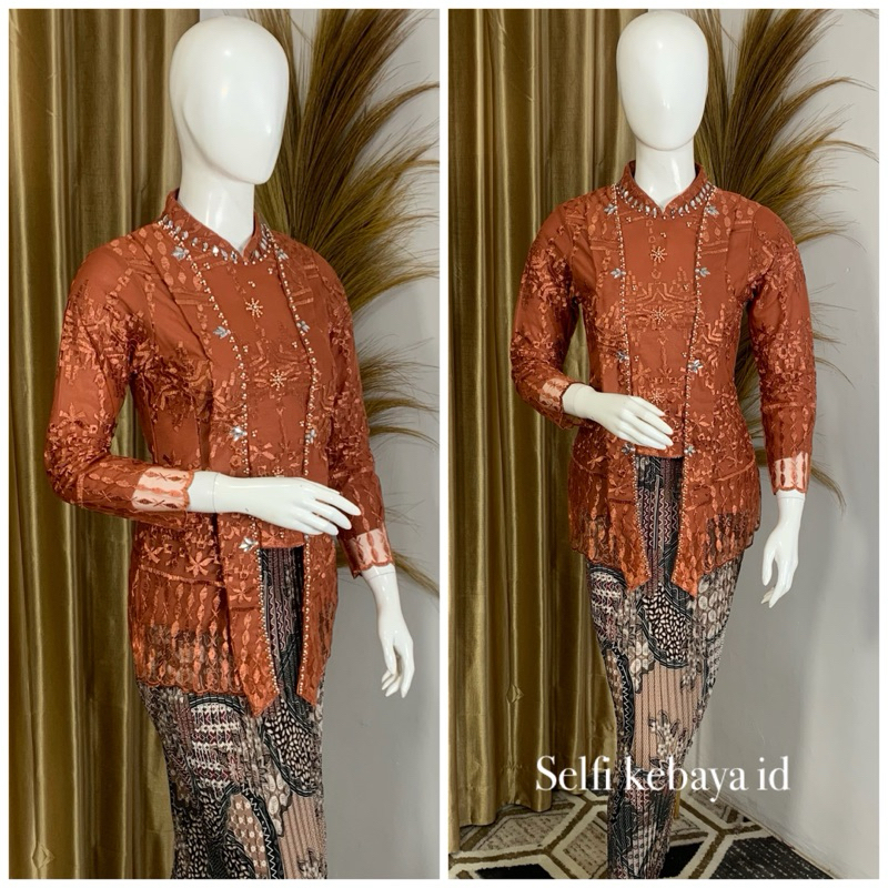 Jual kebaya krah kutu baru tille payet / kebaya modern / kebaya wisuda / kebaya kutu baru Bali ...