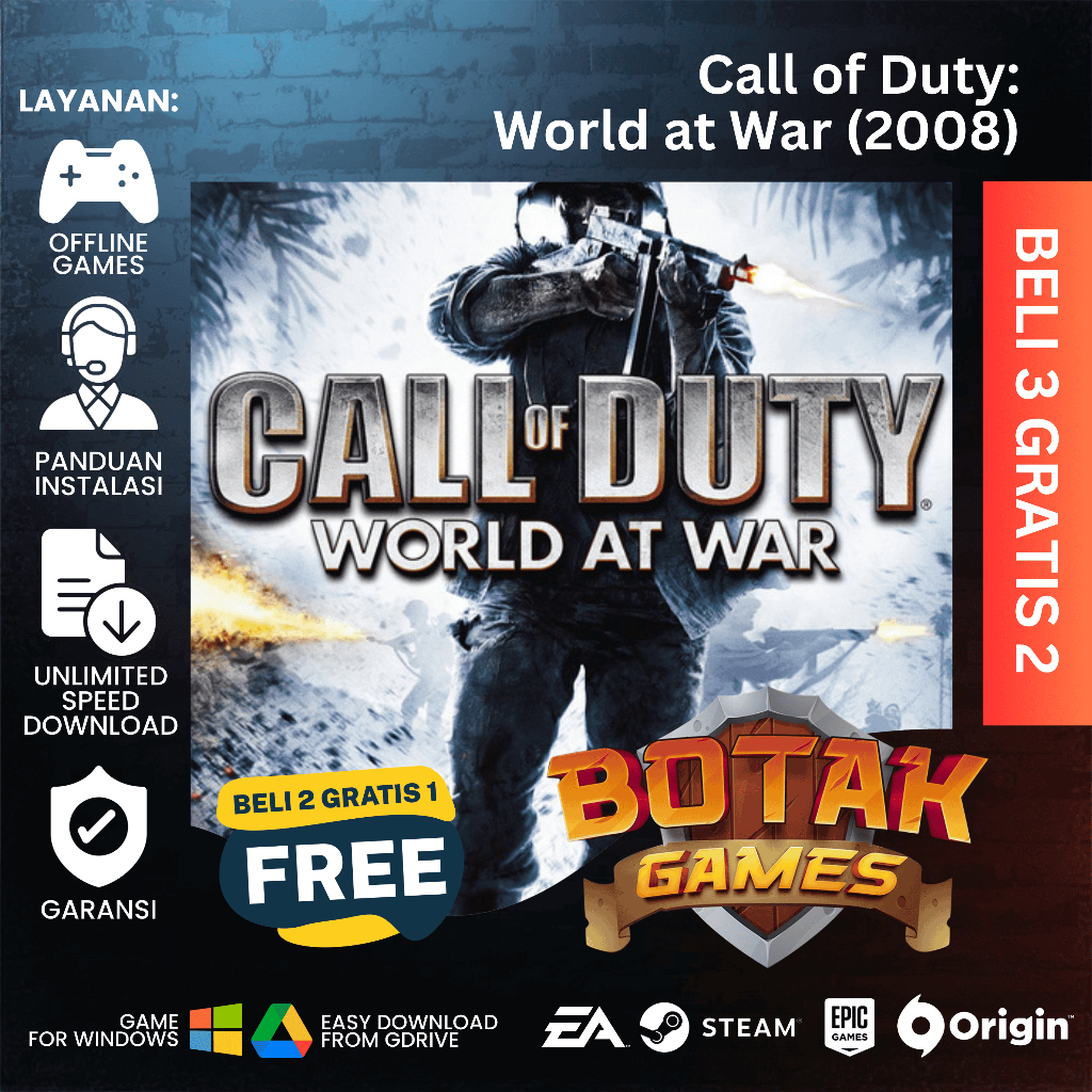 Jual Buy 3 Free 2 - Call of Duty: World at War (2008) - PC - Google ...