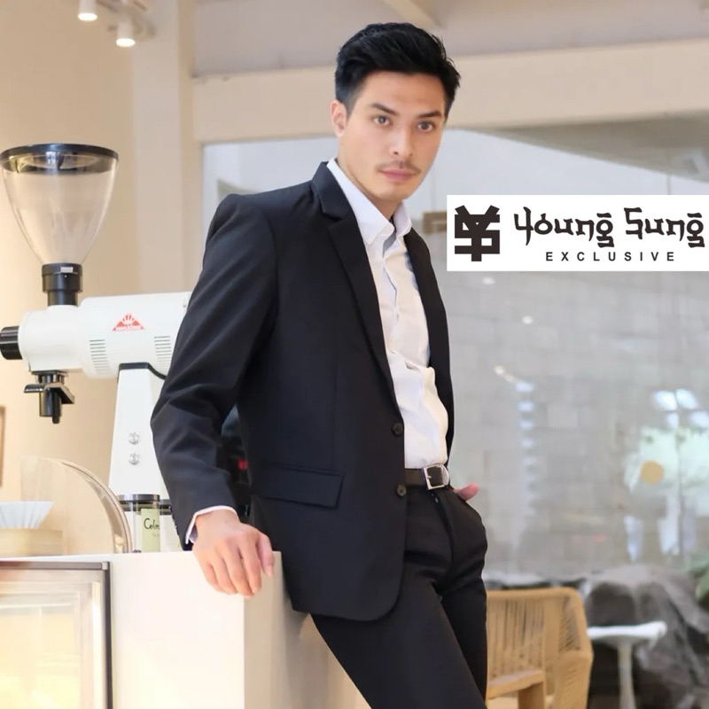 Jual Jas Pria Hitam Slim Fit Jas Formal Wisuda Purna Siswa Nikahan ...