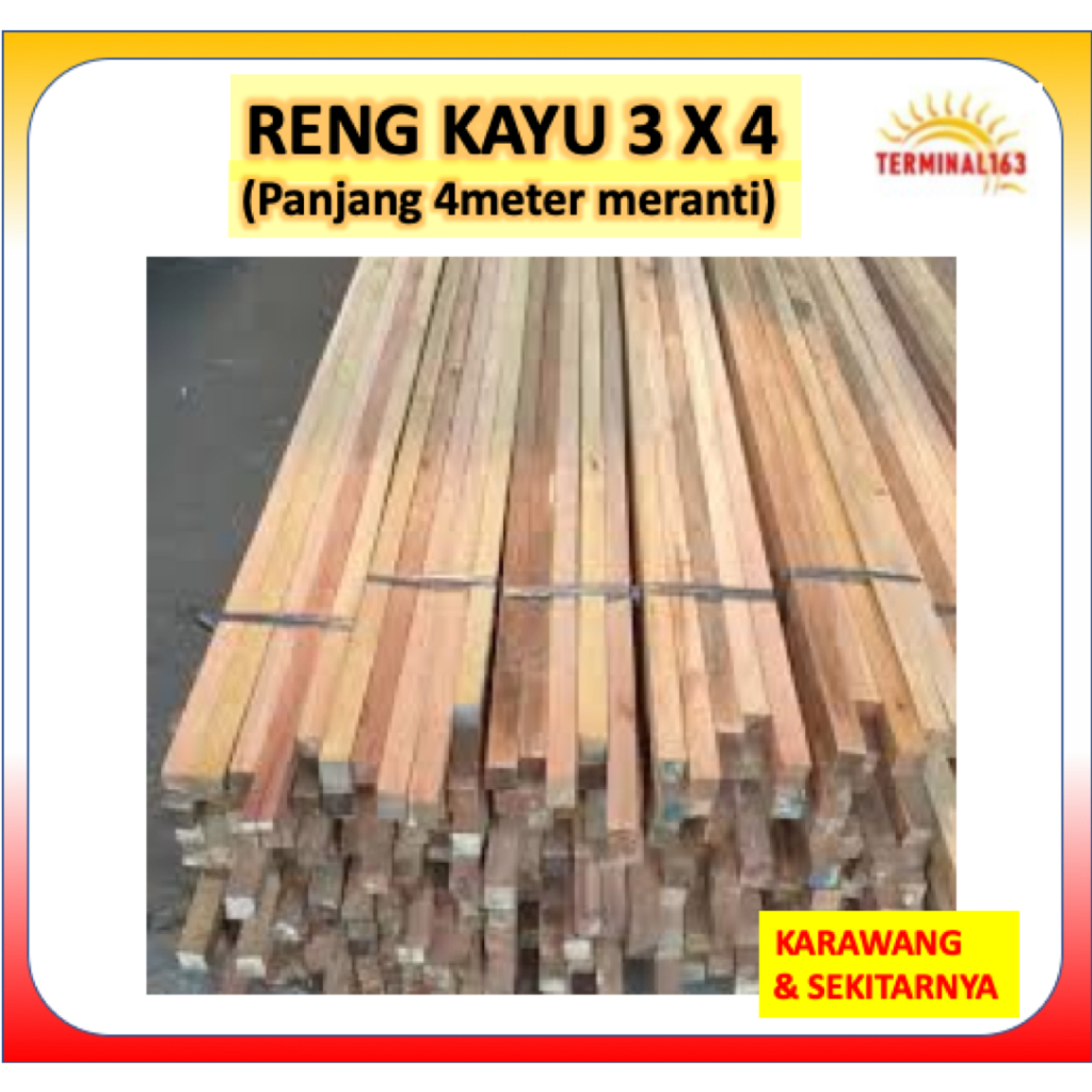 Jual RENG KAYU 3X4 MERANTI PANJANG 4METER | Shopee Indonesia