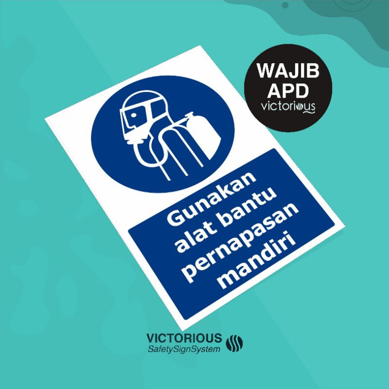 Jual Sticker Safety K3 Wajib APD Gunakan Alat Bantu Pernapasan Pribadi ...
