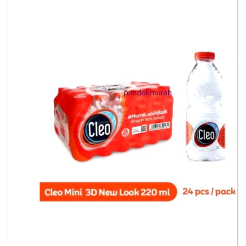 Jual Cleo Botol Mini Smart 220ml Air Mineral 24pcs/Pack | Shopee Indonesia