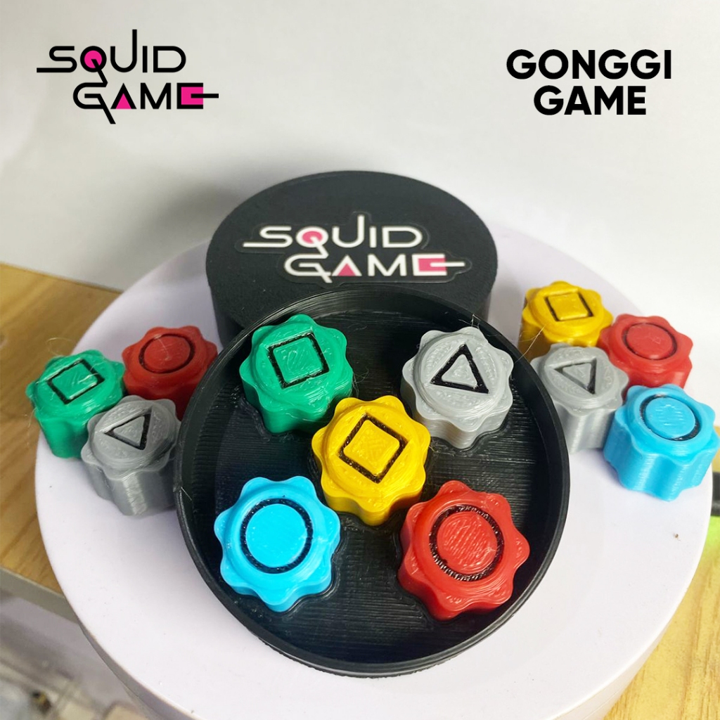 Jual Gonggi Squid game 2 korean game + base wadah squidgame gonggi ...