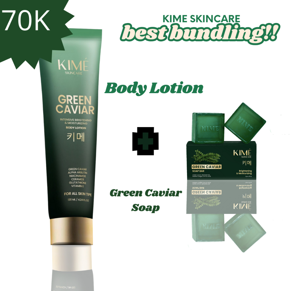 Jual Promo Paket BUNDLING KIME SKINCARE!! Body Lotion + Green Caviar ...