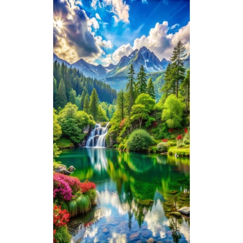 Jual poster cetak, pemandangan alam, hiasan dinding, pemandangan alam ...
