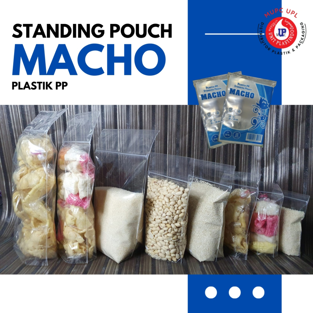 Jual Standing Pouch Macho single seal 16x32 / Plastik Standing Pouch ...