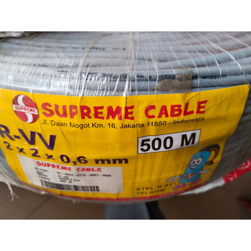 Jual Kabel Telpon SUPREME 2x2x0.6mm 100 Mtr Twisted 2 pair ( 4 Cord ...