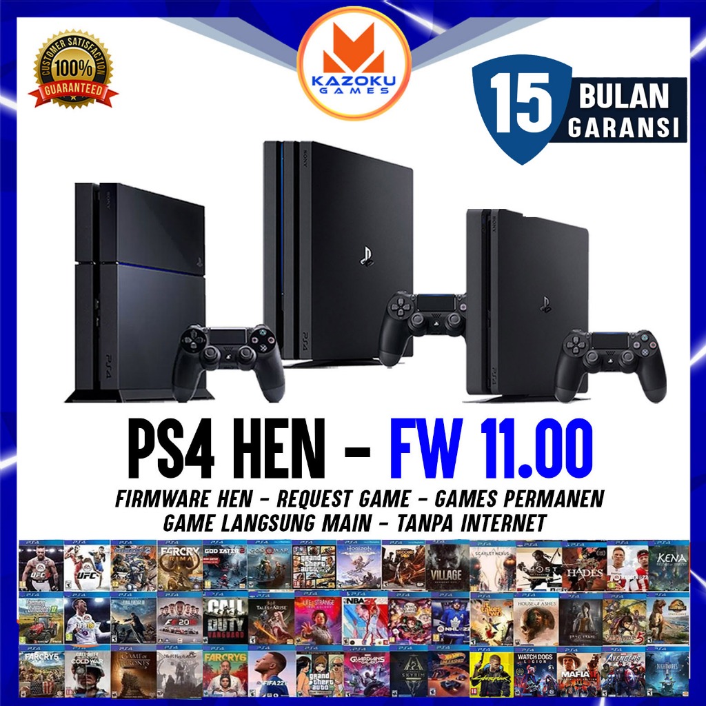 Jual PS4 | PS4 PRO | PS4 SLIM | PS4 FAT HEN VERSI 11.00 GAMES PERMANEN ...