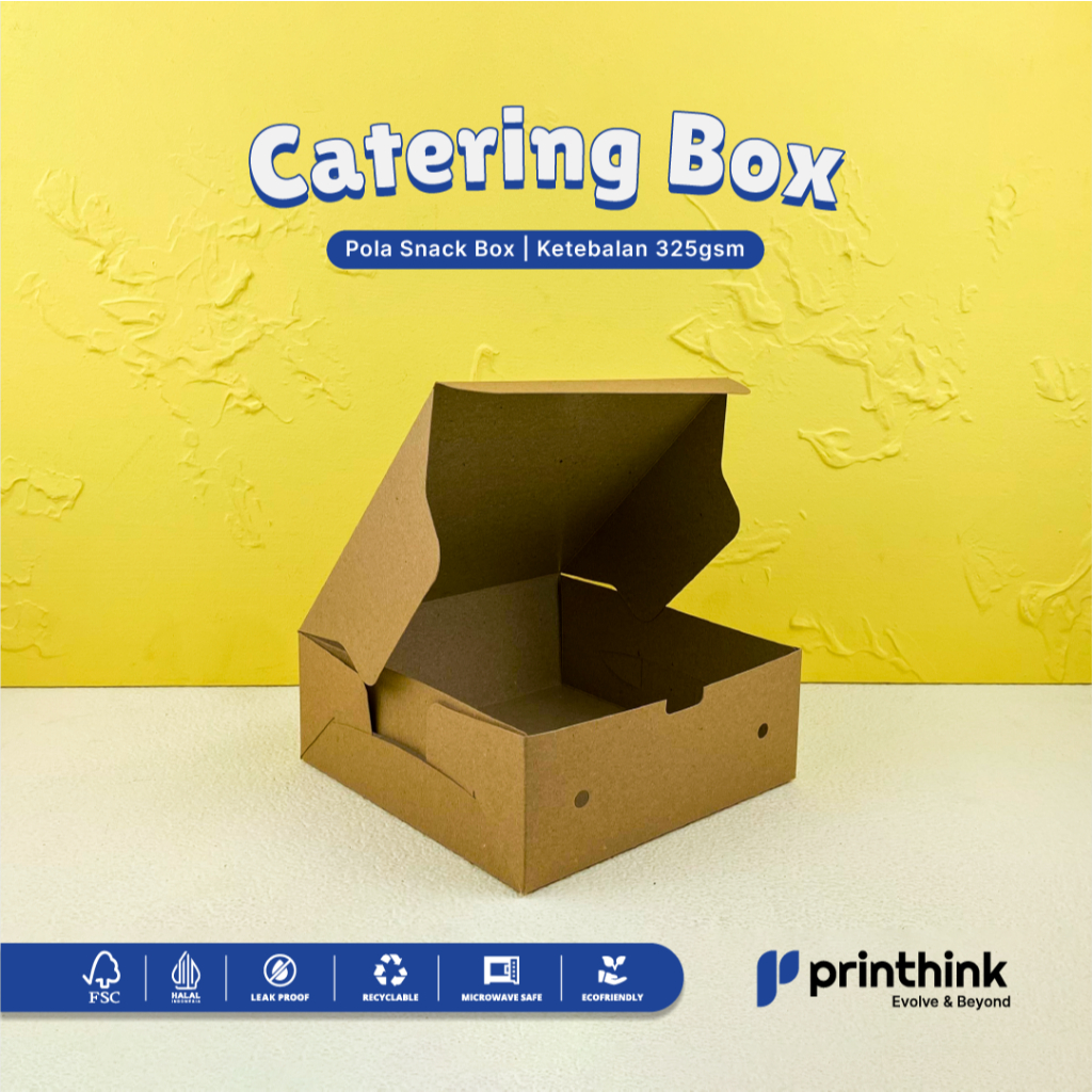 Jual Catering Box Kraft Polos 18x18x7 cm | Snack Box Makanan Take Away ...