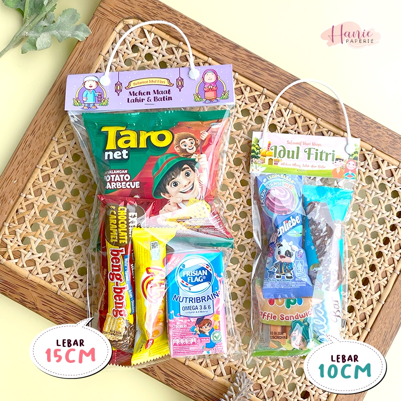 Jual LABEL TAS PLASTIK BINGKISAN SNACK LEBARAN 10 cm x 20 cm (ISI 10 ...