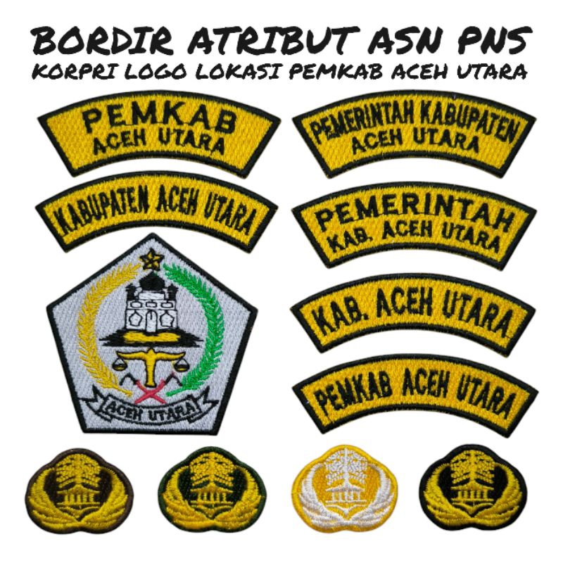 Jual BORDIR ATRIBUT PERLENGKAPAN ASN PNS KORPRI KEMENDAGRI LOGO LOKASI ...