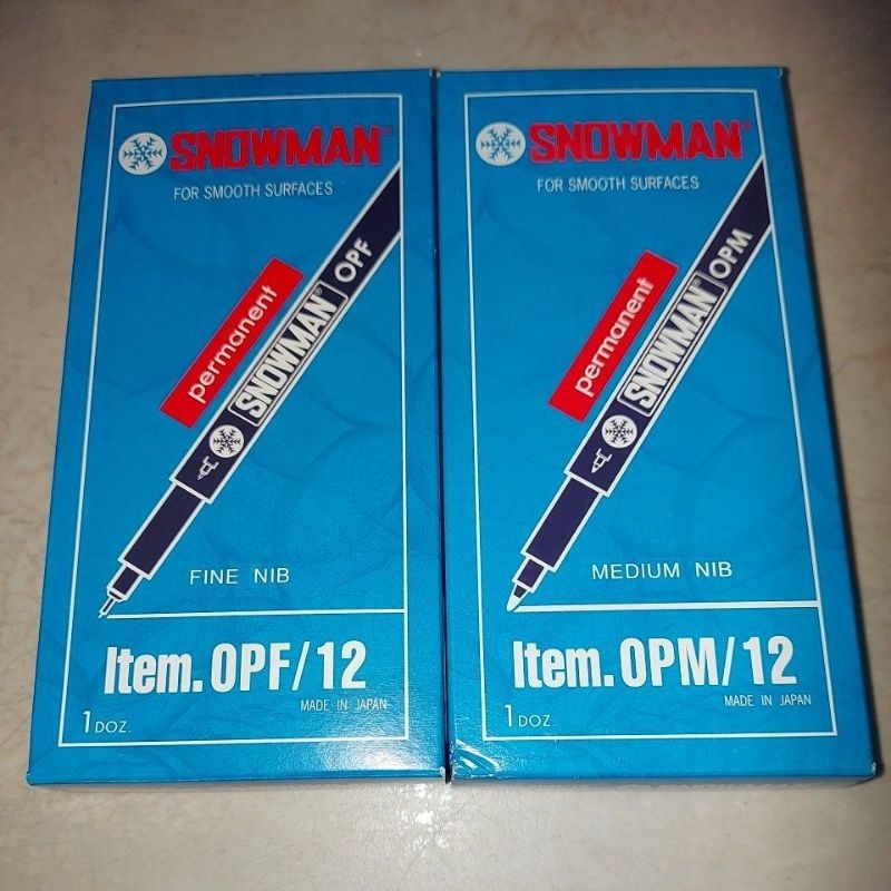 Jual Pen Snowman Permanent Marker Hitam(Harga tertera 1 lusin isi 12pcs ...
