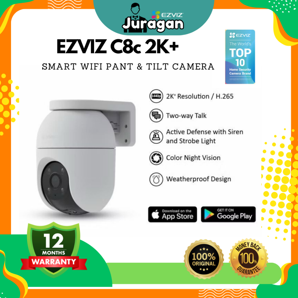 Jual Ezviz C8c 4MP 2K+ Smart Home Outdoor CCTV Wifi IP Camera Auto ...