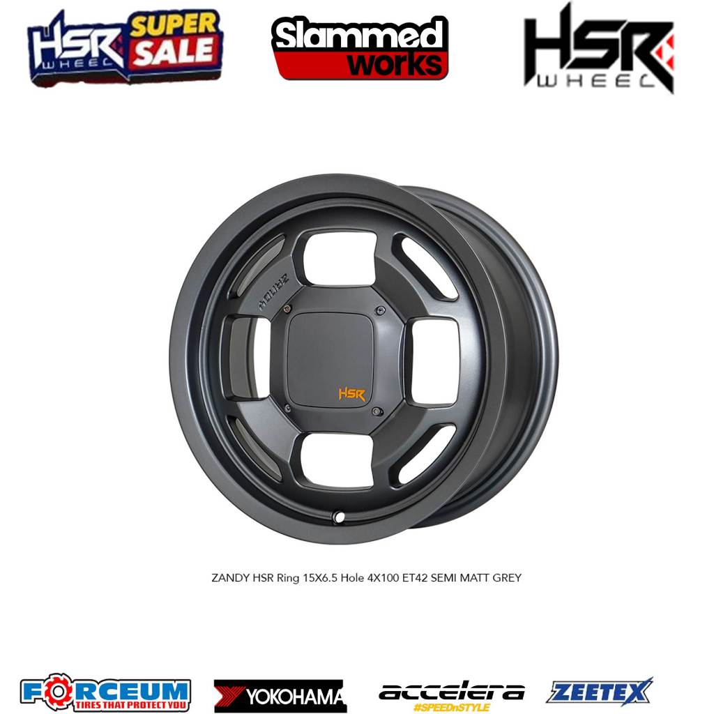 Jual VELG MODEL TERBARU HSR ZANDY HSR R15X65 H4X100 ET42 SMG | Shopee ...