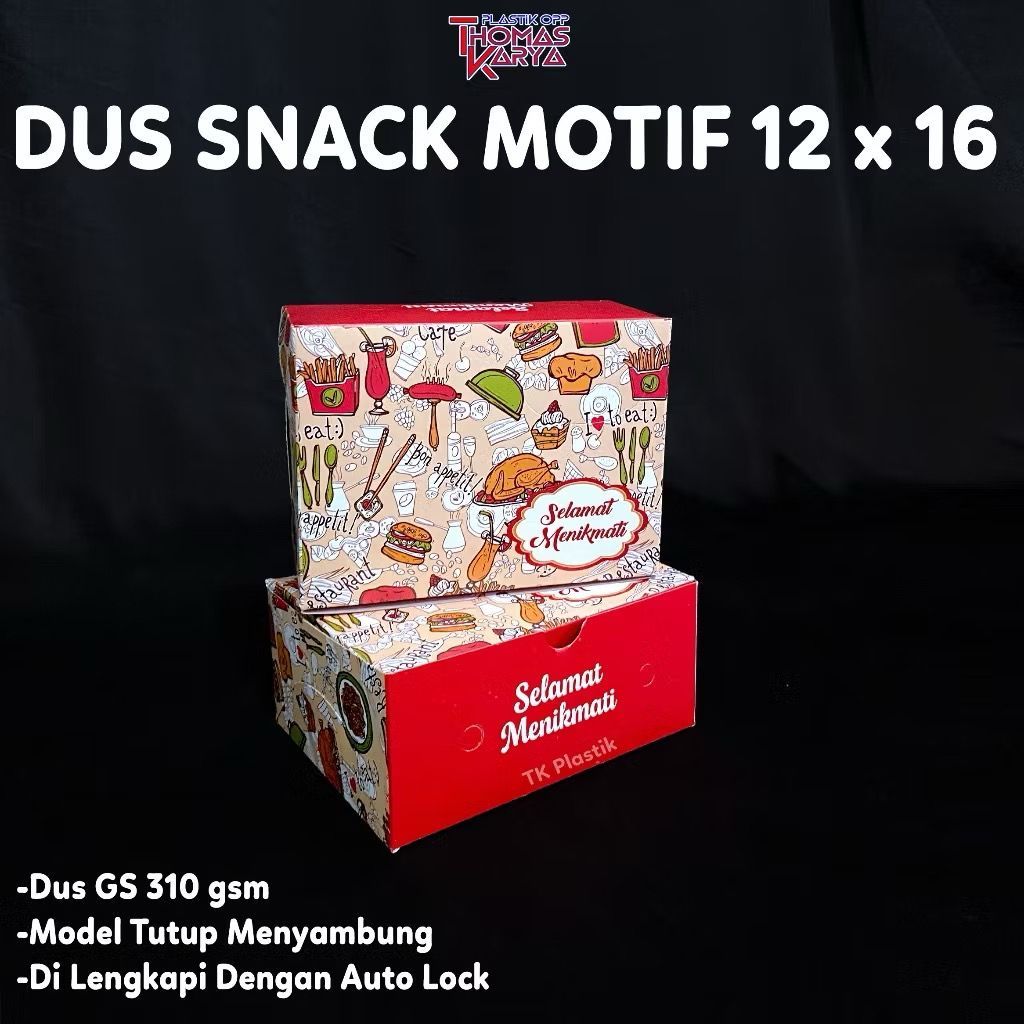 Jual Dus Snack Box 12x16 isi 50 Kardus GS Motif Printing 310gsm Snack ...