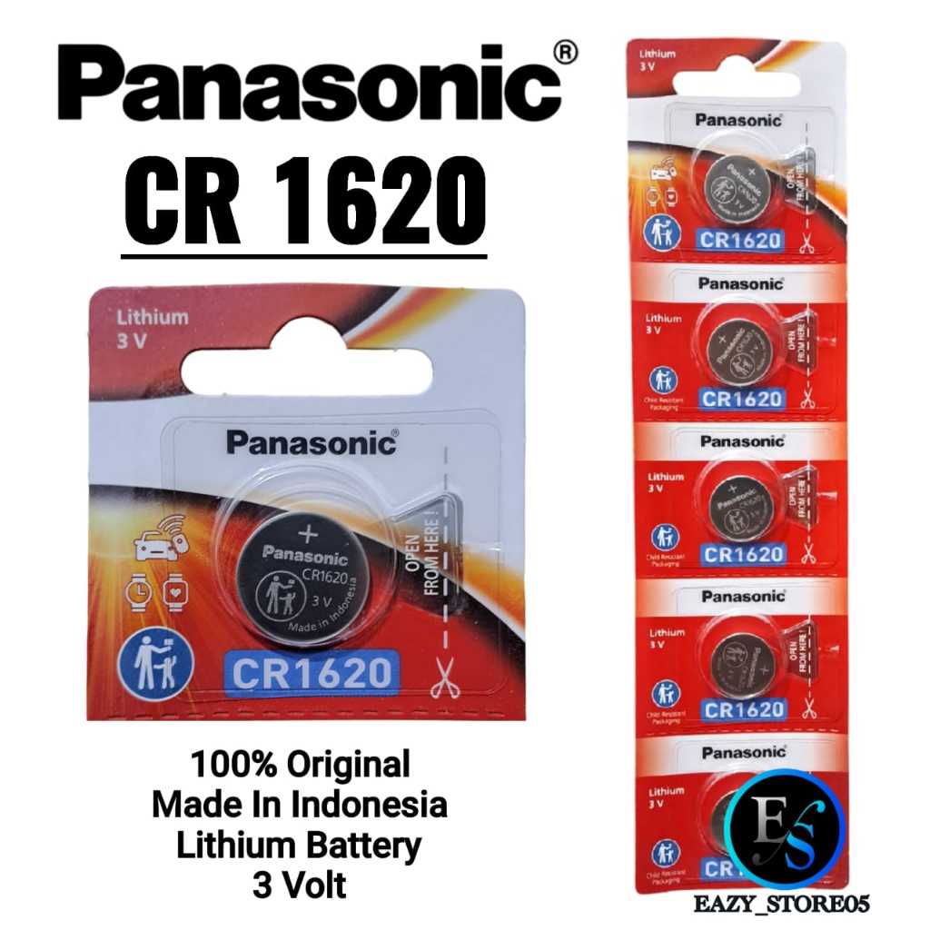 Jual Baterai Cr 1620 3V Panasonic Original Made in Indonesia Cr1620 Lithium Battery 3 Volt ...